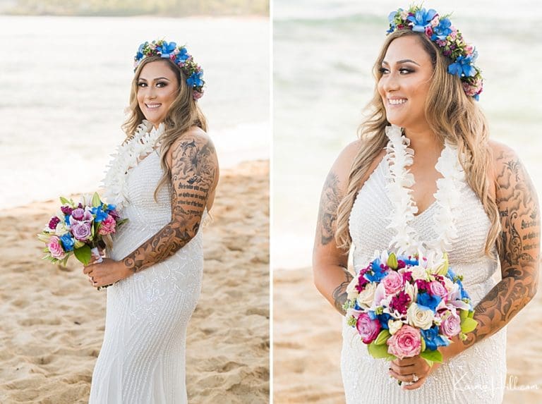 Military Couples - Melanie & Roy's Oahu Wedding Portrait