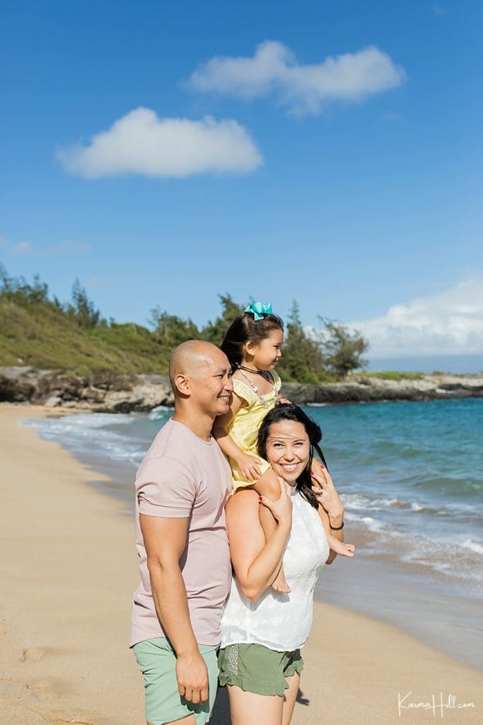 A Golden Trio - The Le Family’s Maui Beach Portraits