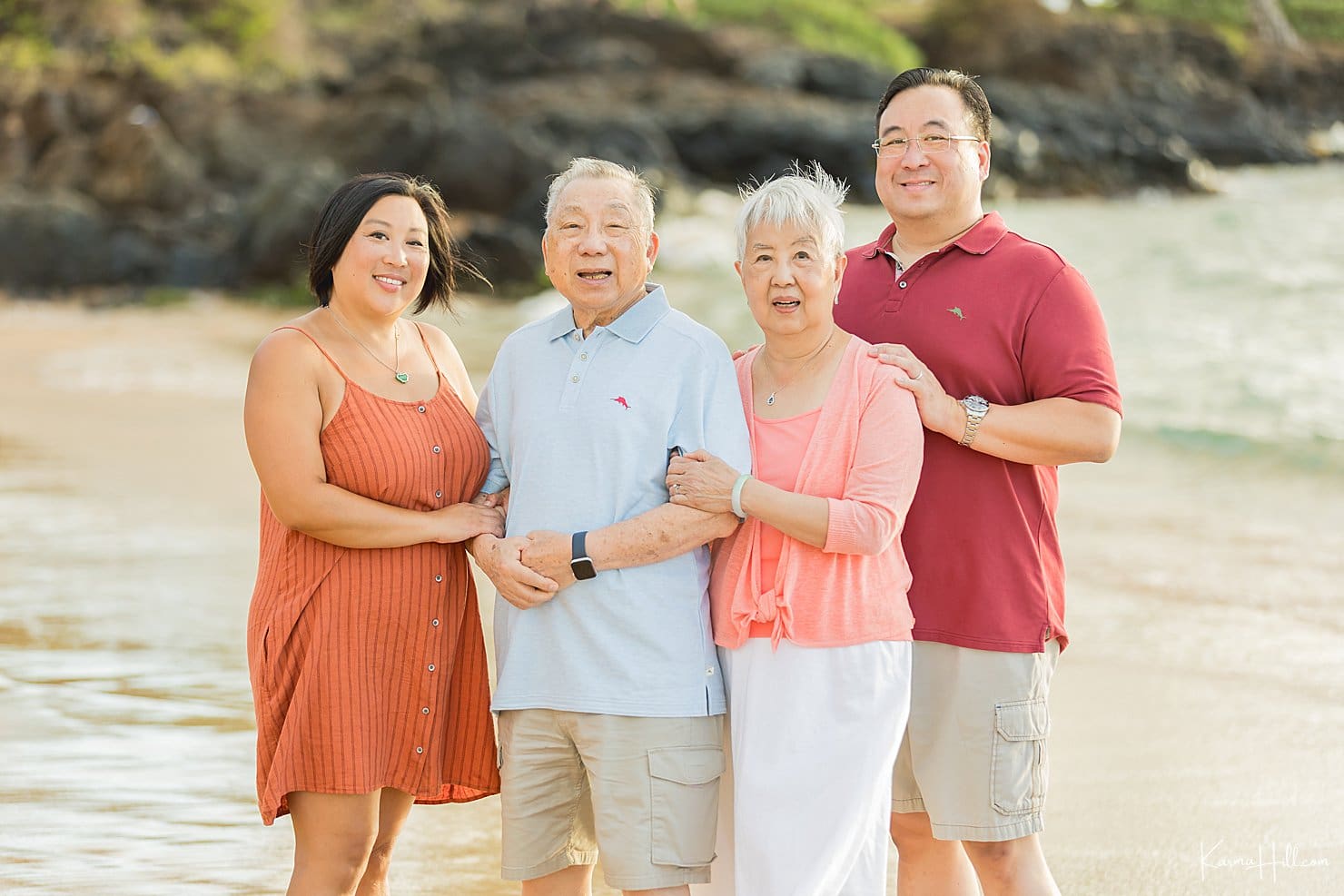 Vibrant Smiles & Bright Orange - Ching's Beach Portraits in Maui