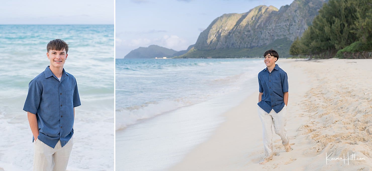 One Happy Blended Family - The Solomon's Oahu Family Portrait