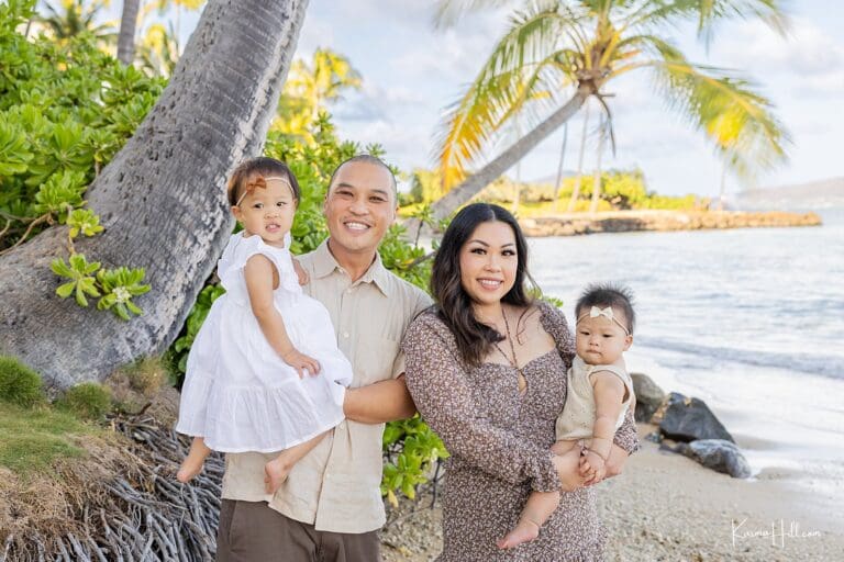 With Our Girls - The Hoang's Oahu Family Portrait