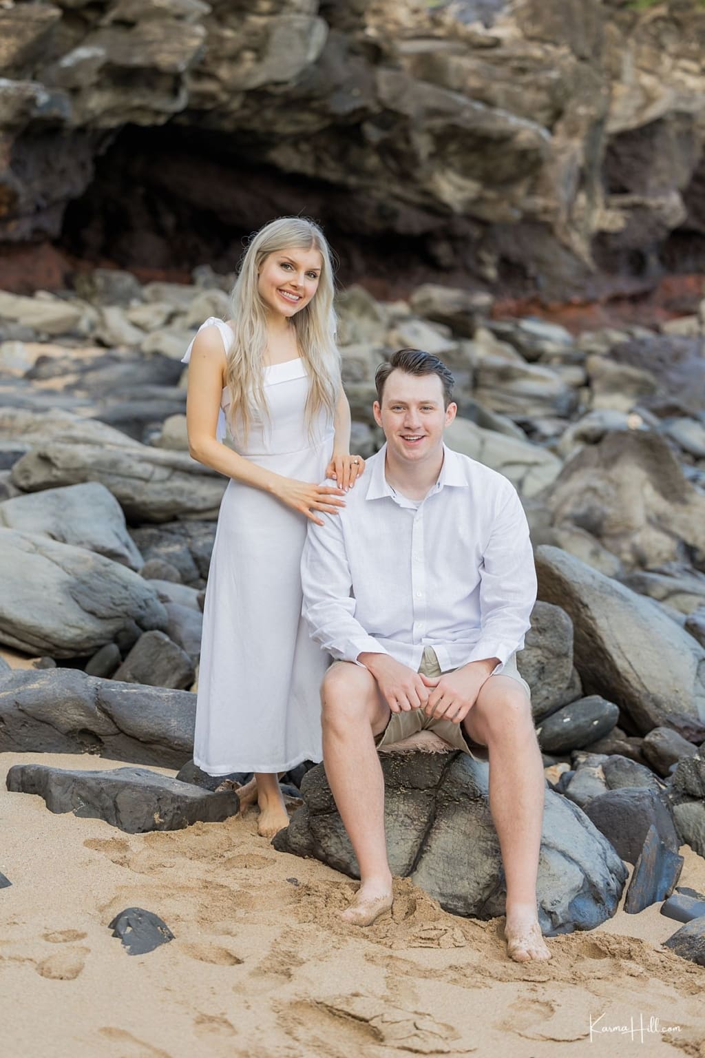 Spreading The Love - Sara & Jacob's Maui Engagement Portrait