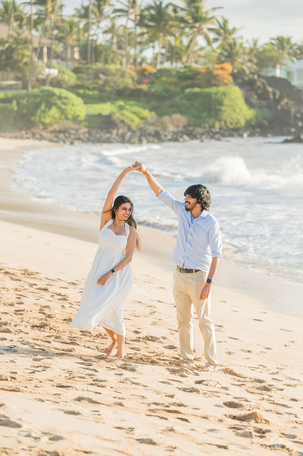 A Golden Yes - Anish & Kirthika's Maui Proposal Portrait