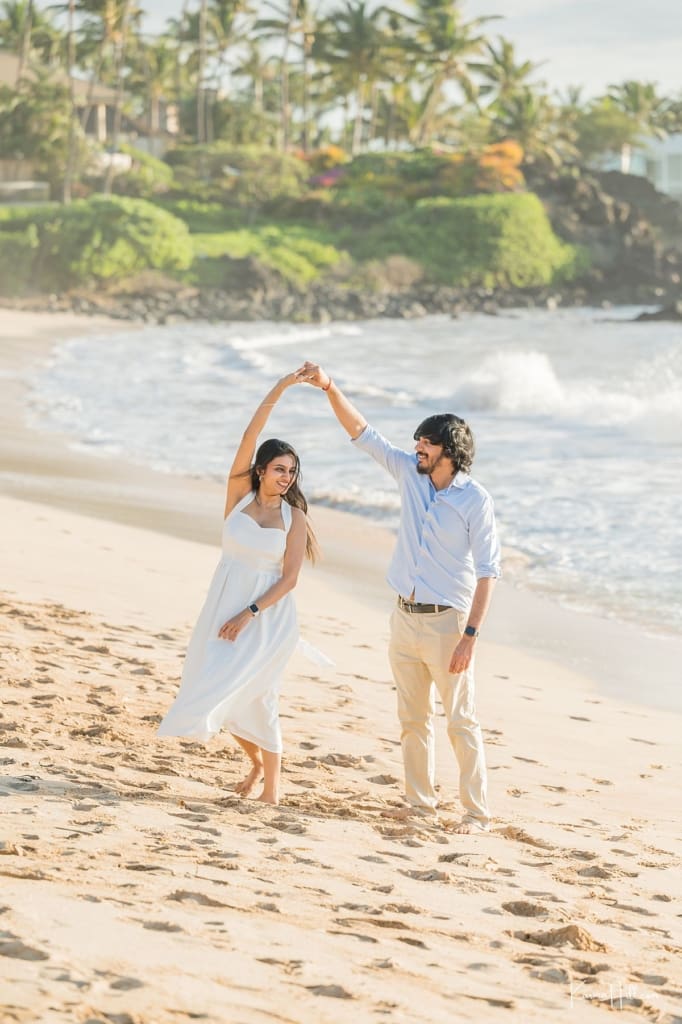 A Golden Yes - Anish & Kirthika's Maui Proposal Portrait